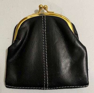 COIN PURSE W/COMPARTMENT FOR CREDIT CARDS & ID, LEATHER OUTSIDE ...
