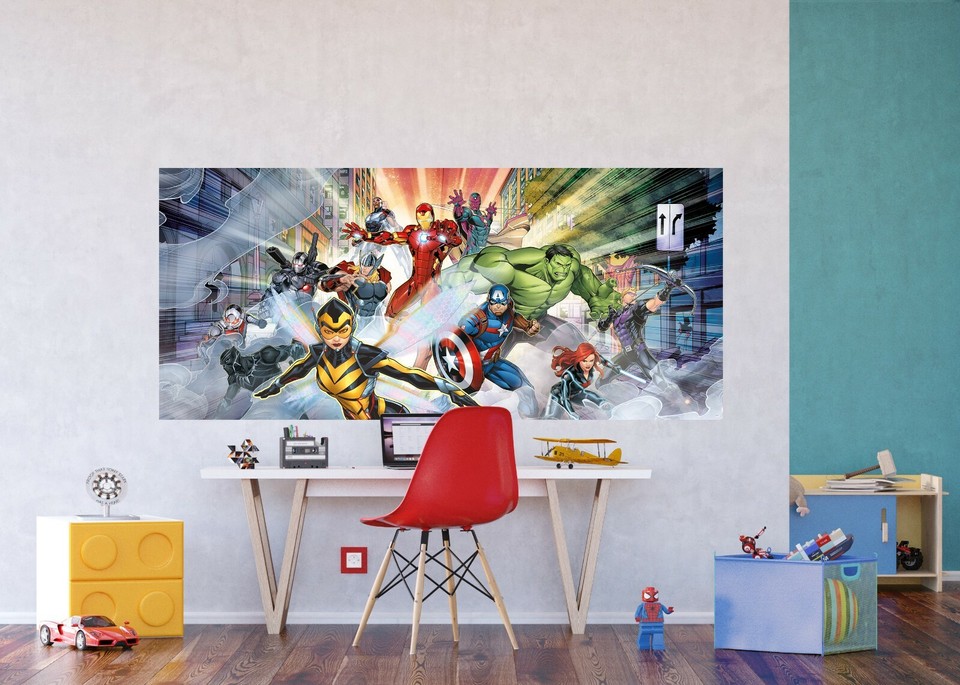 202x90cm Wall mural wallpaper Avengers children's bedroom Marvel ...