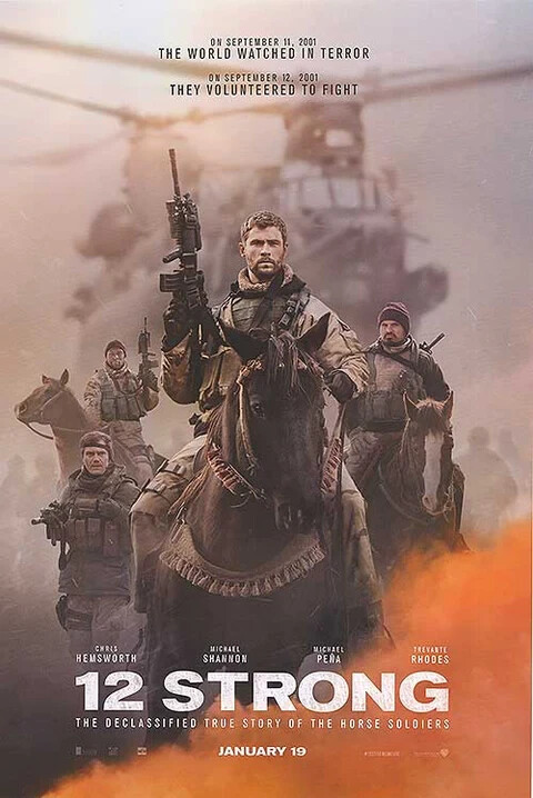 12 STRONG MOVIE POSTER Original DS 27x40 Advance Style CHRIS HEMSWORTH ...