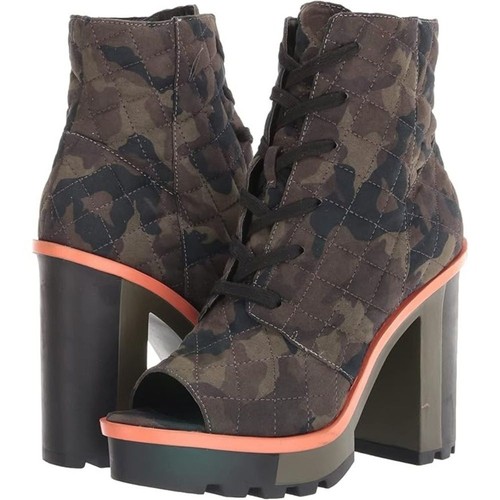 Jessica Simpson Lizzah Platform Booties Women Size 6.5 Camo Peep Toe ...