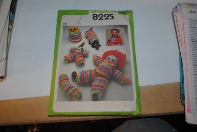 Simplicity Sew Pattern 8225 for Doll, Owl, Dog, Clown and Caterpillar ...
