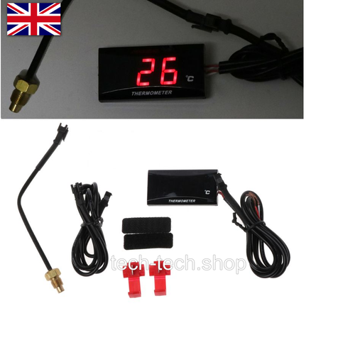 Motorcycle Thermometer Gauge Water Temp Temperature Meter Digital ...