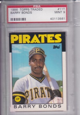 1986 BARRY BONDS TOPPS TRADED ROOKIE RC #11T PSA 9 MINT | eBay