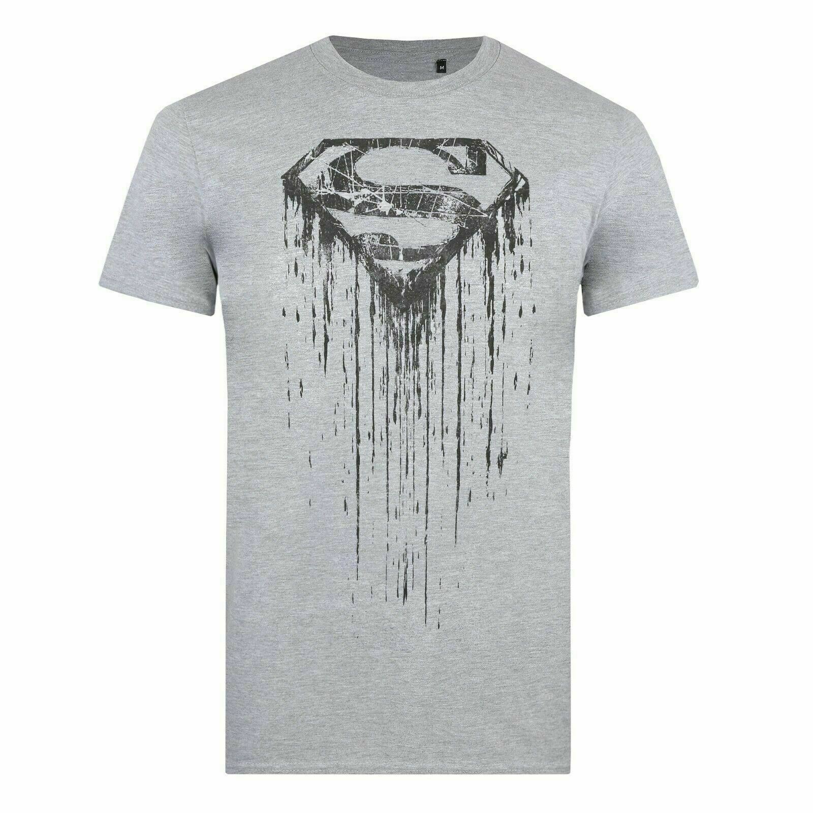 Official DC Comics Mens Superman Paint T-shirt Grey Sizes S - XXL | eBay