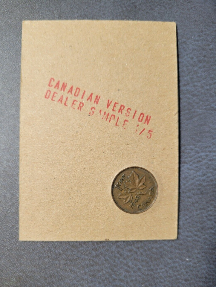 Ted Kennedy Authenticated Ink Canadian 1943 Penny Dealer Sample Card 1/ ...