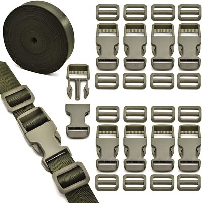 1 inch Buckles Straps Set Slide Clip for Luggage Strap Backpack ...
