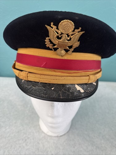 Vintage Flight Ace US Army Field Grade Officer Fur Felt Visor Military ...