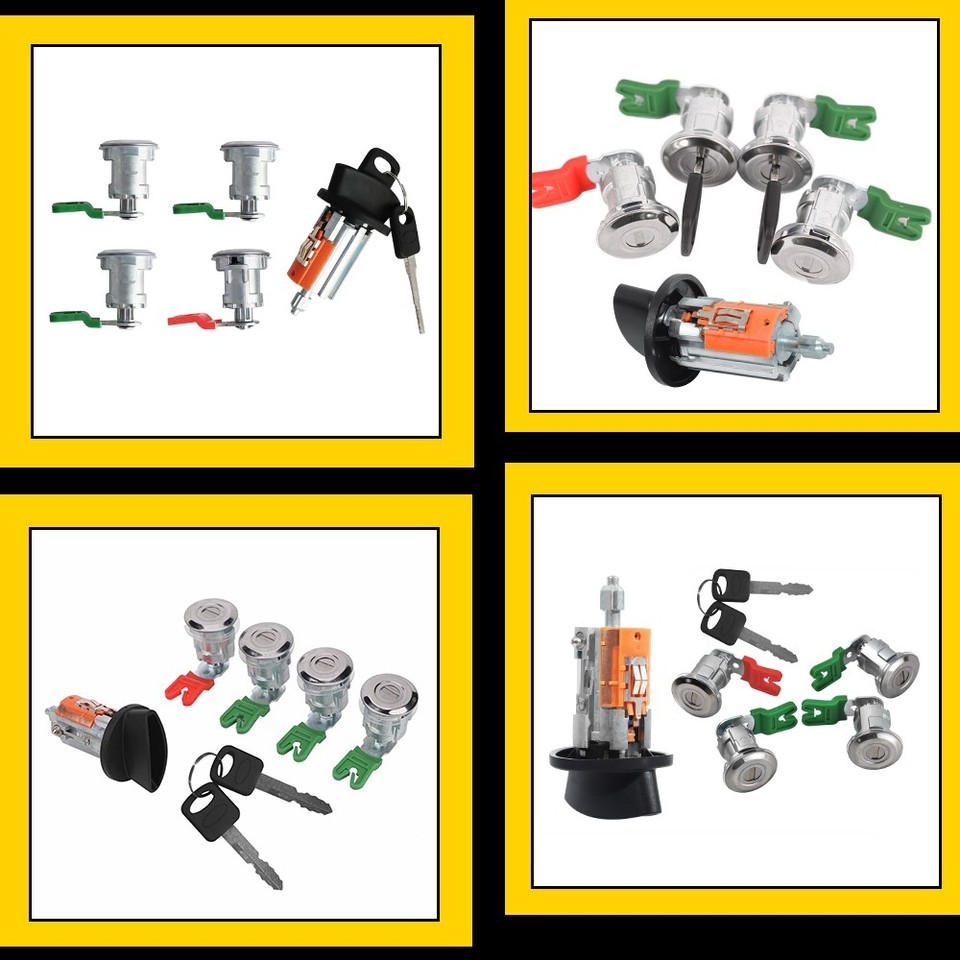 Ignition Cylinder & 4 Door Lock Set Fit Ford Econoline Van E150 E250 ...