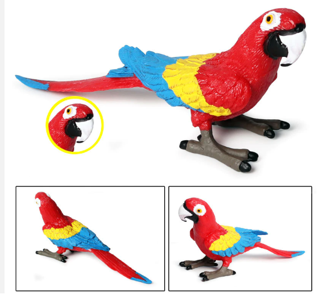 10.5cm Red Macaw Bird PVC Toy Parrot Wild Animal Figure Doll Kids Gift ...