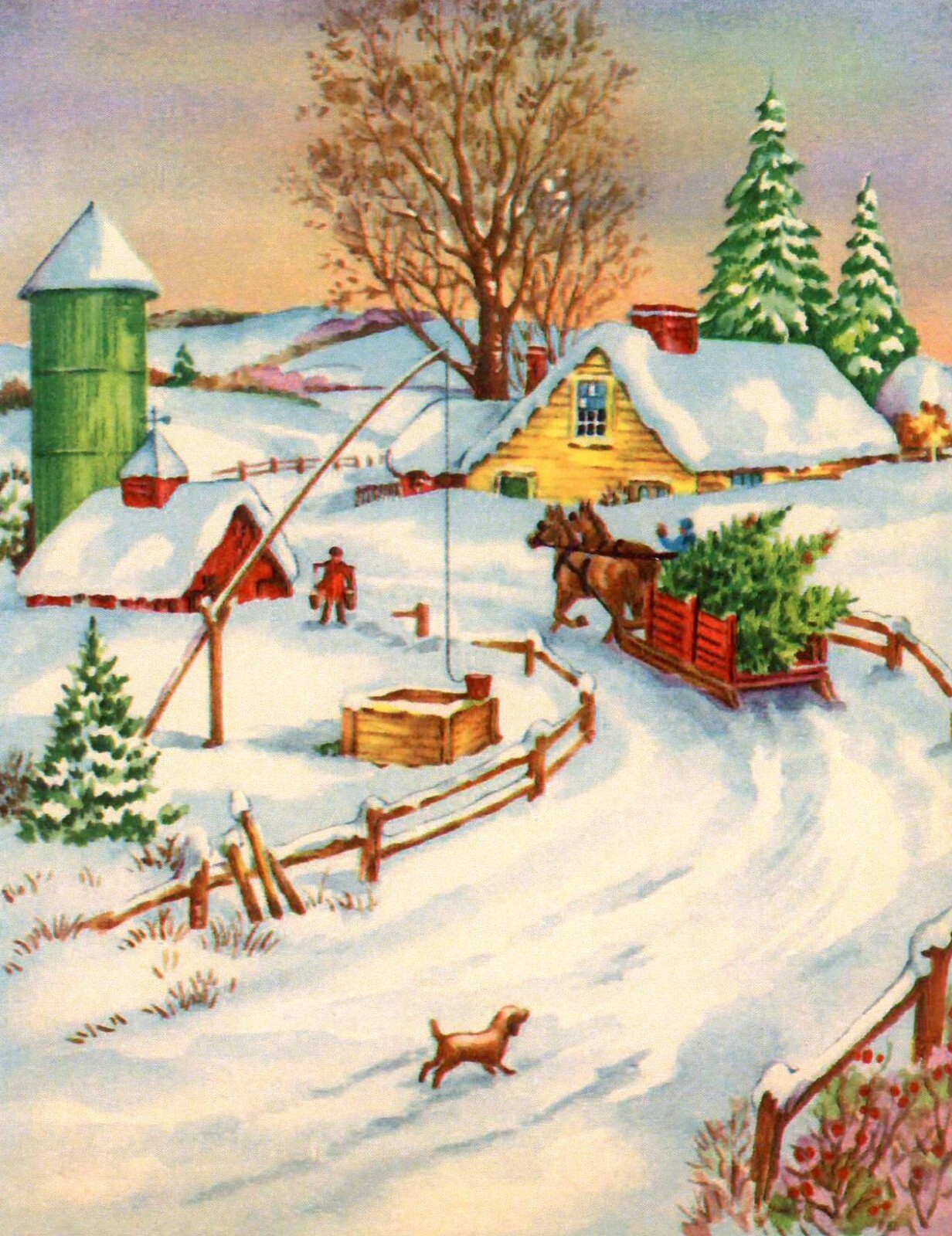 Country Christmas Scene (Reproduction Image) --POSTCARD | eBay