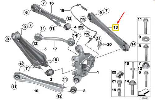 NEW BMW X3 F25 REAR RIGHT STEERING ARM WITH RUBBER BUSHING 33326788550 ...