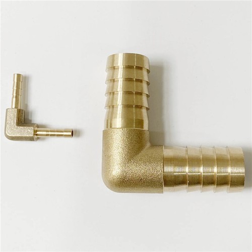 90 Degree Brass Pipe Fitting Hose Joiner L Elbow Barbed Connector Air ...