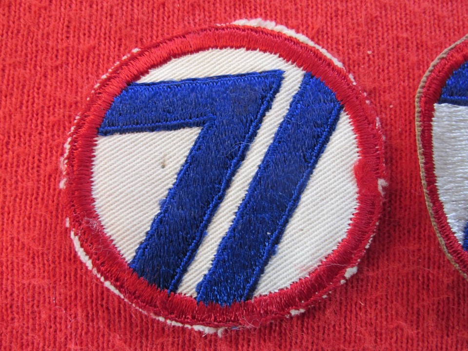 WW2 US Army Patch pair 71st Division White Twill Cloth and fully ...