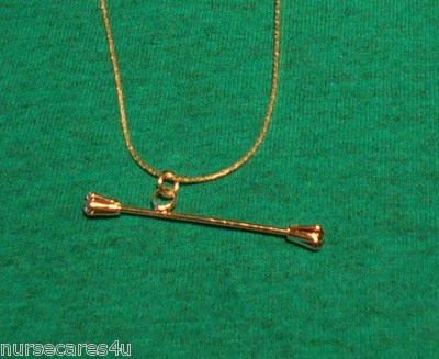 BATON TWIRLING JEWELRY NECKLACE, GOLD- TONE BATON CHARM 18" CHAIN ...