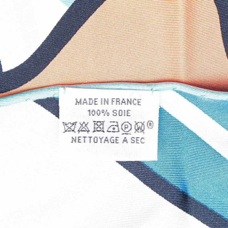 Hermes Triangle Jean Scarf Light Blue Multicolor Silk Women's Used | eBay