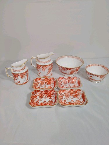 ROYAL CROWN DERBY ENGLISH BONE CHINA RED AVES LOT 8 pieces | eBay