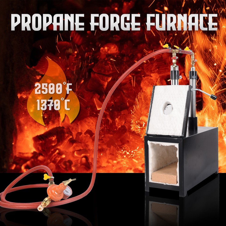 Gas Propane Forge Furnace Double Burner Metal Forging Blacksmith 2B ...