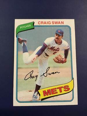 1980 Topps # 8 CRAIG SWAN New York Mets Great Shape Look ! | eBay