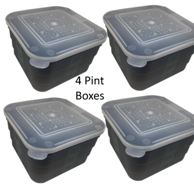 Maggot Box Bait Tub Boxes Square Black 3 PINT Coarse Match Fishing | eBay