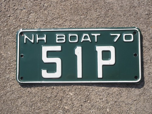 1970 New Hampshire Boat License Plate 51P NH | eBay