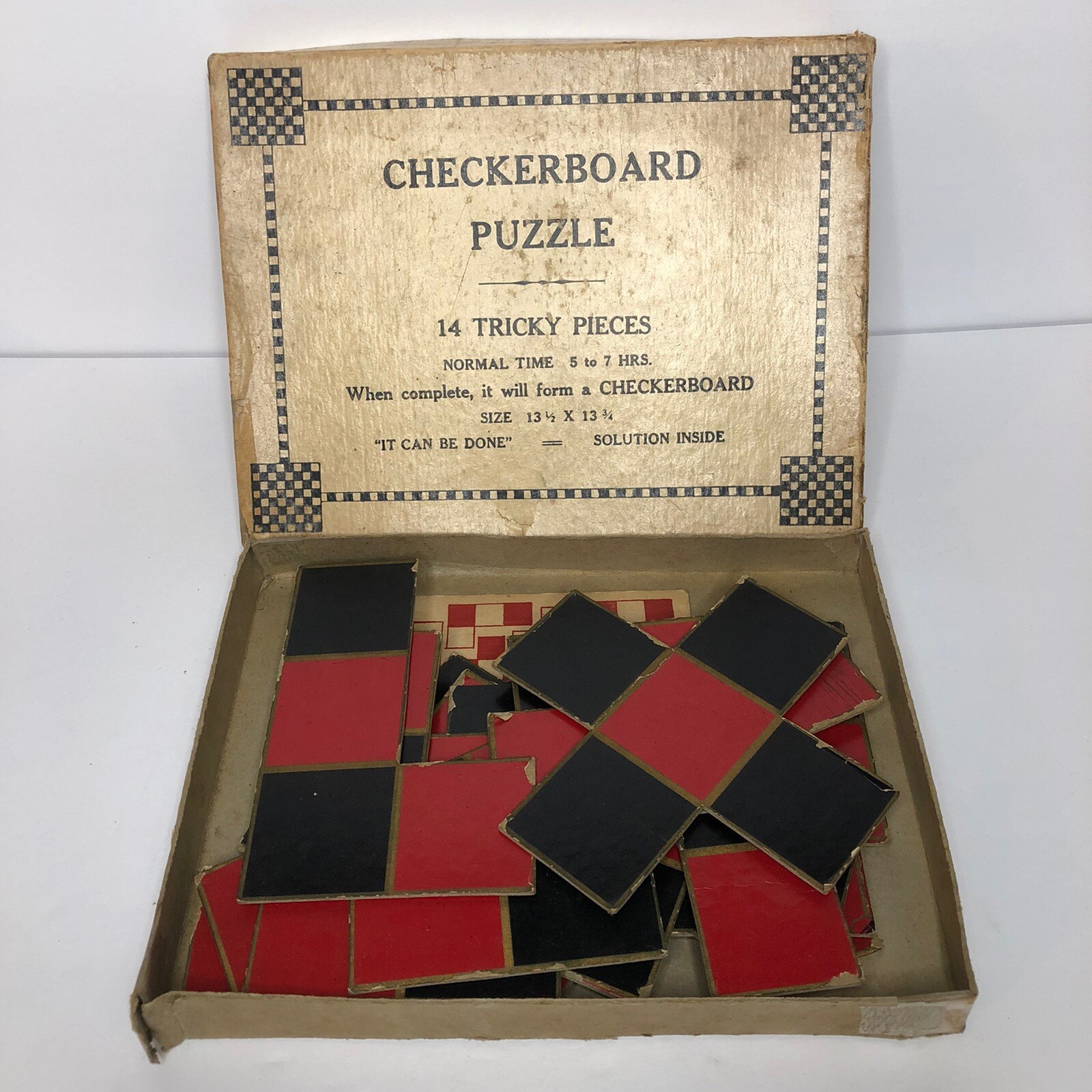 Vintage Checkerboard Puzzle No. 15 with Solution | eBay