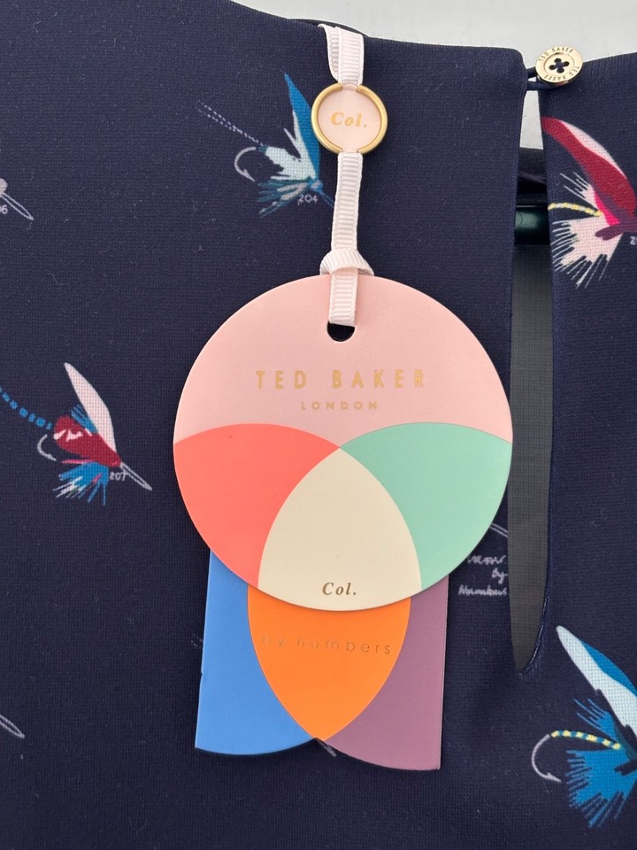 Ted Baker Fly Fish Print Shift Dress Colours by numbers | eBay UK