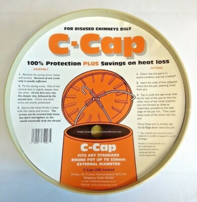C CAP Buff Chimney Capping Cowl fits disused Chimney Pots Up To 13 ...