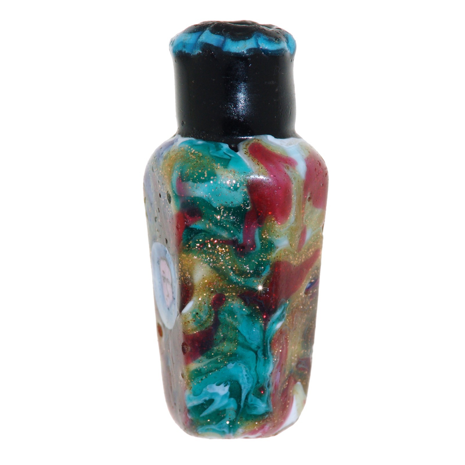 (0374) Glass Bottle with Murrina Face Franchini (?), Murano - Venezia ...