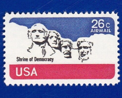1974 MOUNT RUSHMORE STAMP US AIRMAIL WASHINGTON LINCOLN JEFFERSON ...