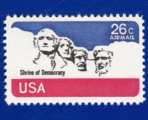 1974 MOUNT RUSHMORE STAMP US AIRMAIL WASHINGTON LINCOLN JEFFERSON ...