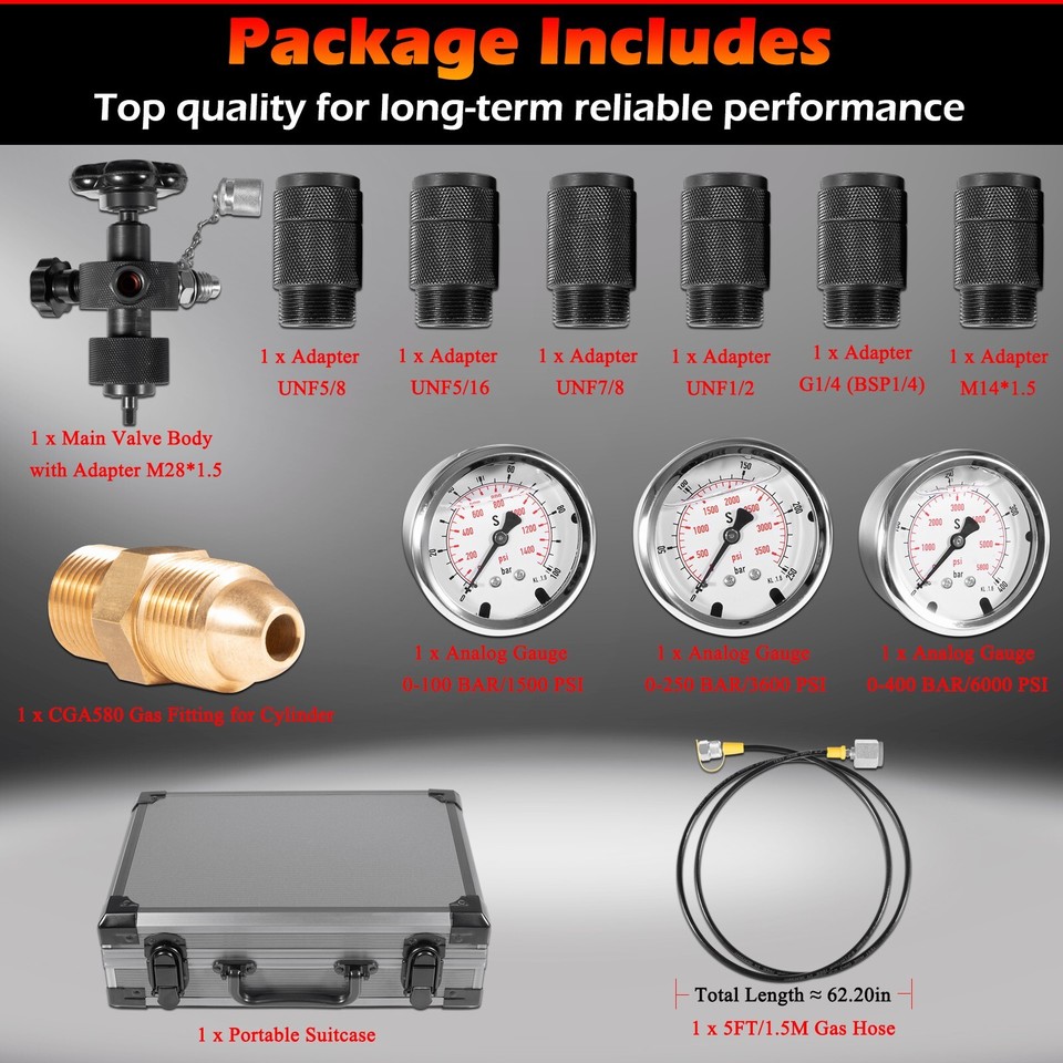 GK-01 Hydraulic Nitrogen Accumulator Charging Kit Gas Charging System ...