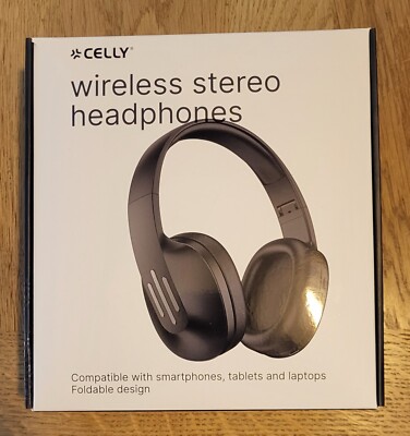 CELLY Wireless Stereo Headphones (Black) - Brand New, Factory Sealed ...