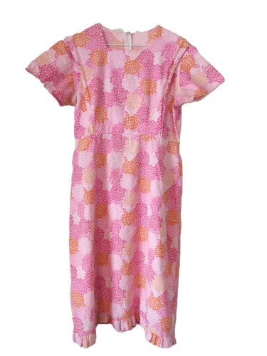 Amish Mennonite Cape Dress 40" Bust 33.5" Waist Pink Orange Floral ...