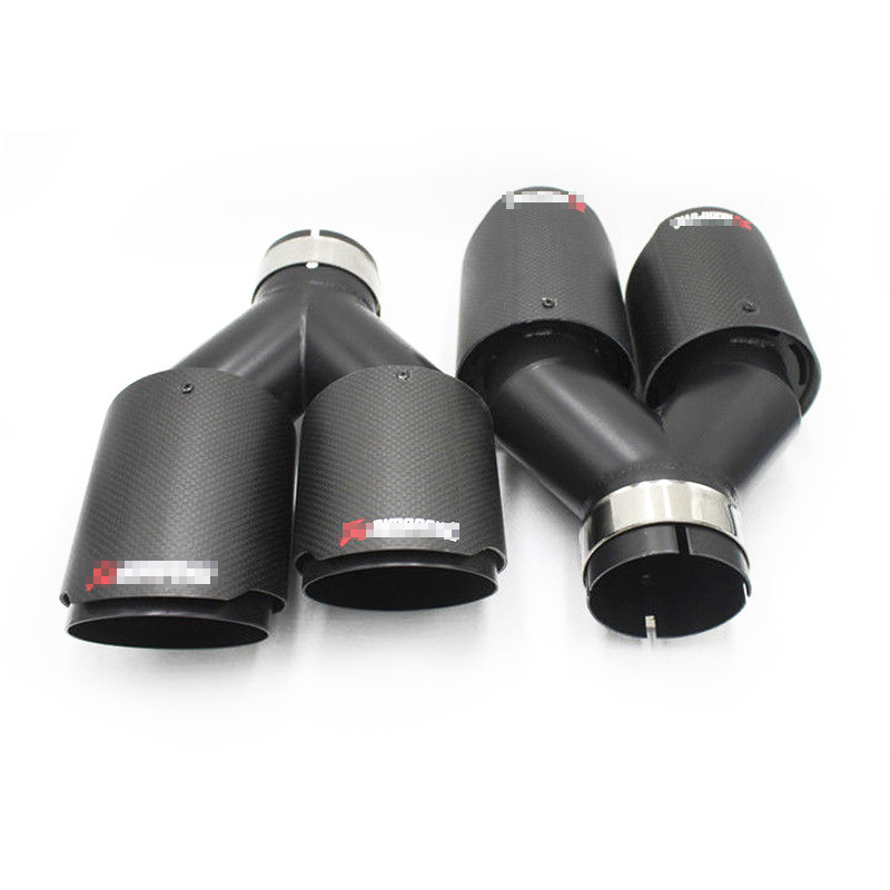 Pair Fit for Akrapovic Real Carbon Fiber 2.5" ID Car Exhaust Tip Dual ...