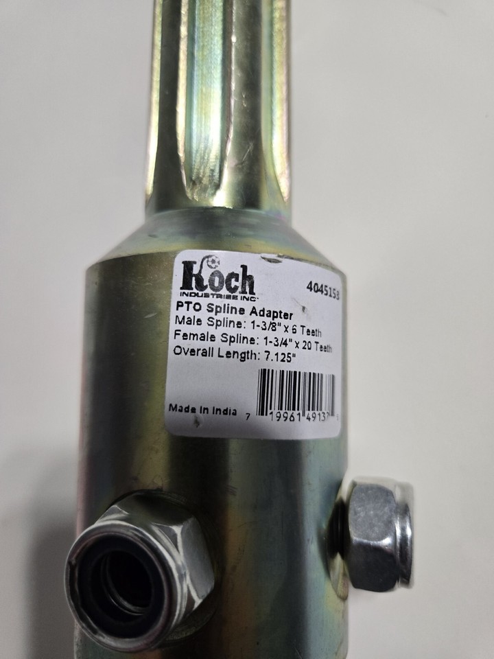 PTO Adapter 1-3/4" 20 Spline Female x 1-3/8" 6 Spline Male | eBay