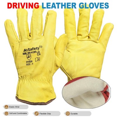 Premium Mens Yellow Leather Work Gloves | Driver HGV Lorry Truck Driving Glove | eBay UK