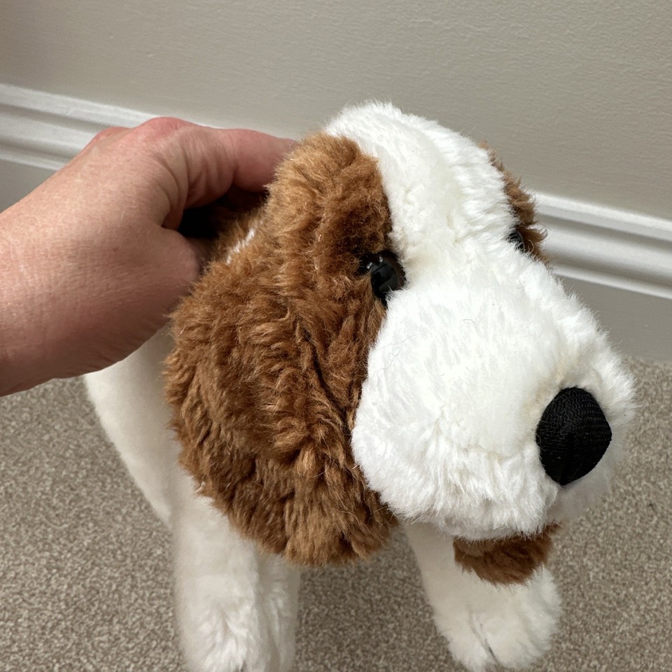 Animal Alley tan & white Dog Soft Toy Toys R Us Plush basset hound 11 ...