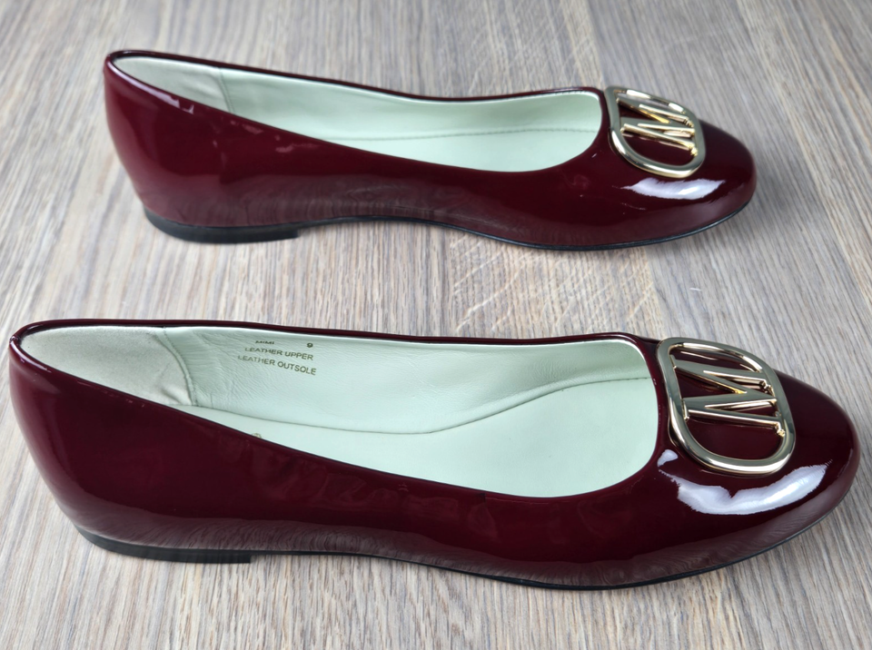 Bruno Magli Mimi size 9 Bordo patent leather ballet flats, shoes, New w ...