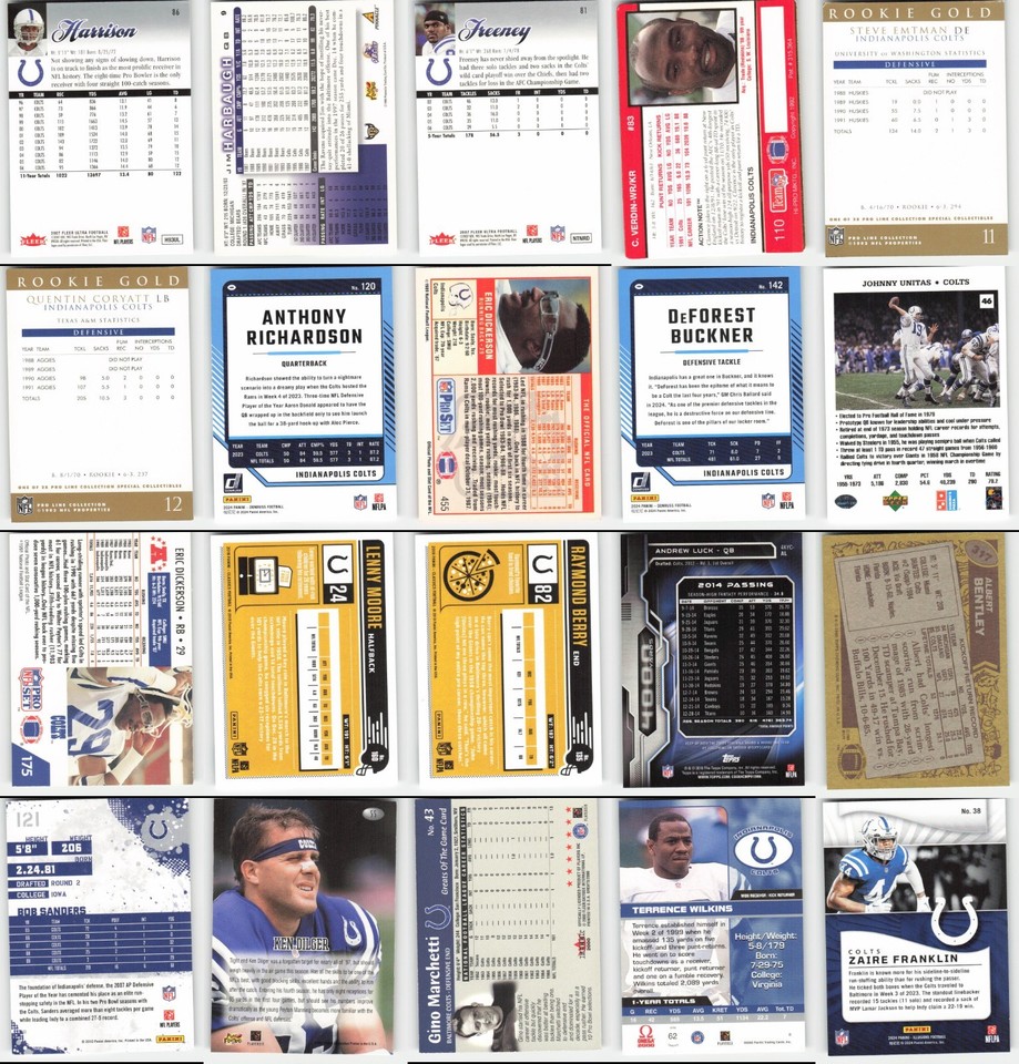 Indianapolis Colts Team Lot of 100 NFL Football Cards Collection | eBay