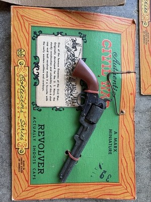 Authentic, Vintage, Marx Miniature Cap Gun CIVIL WAR REVOLVER Shoots ...