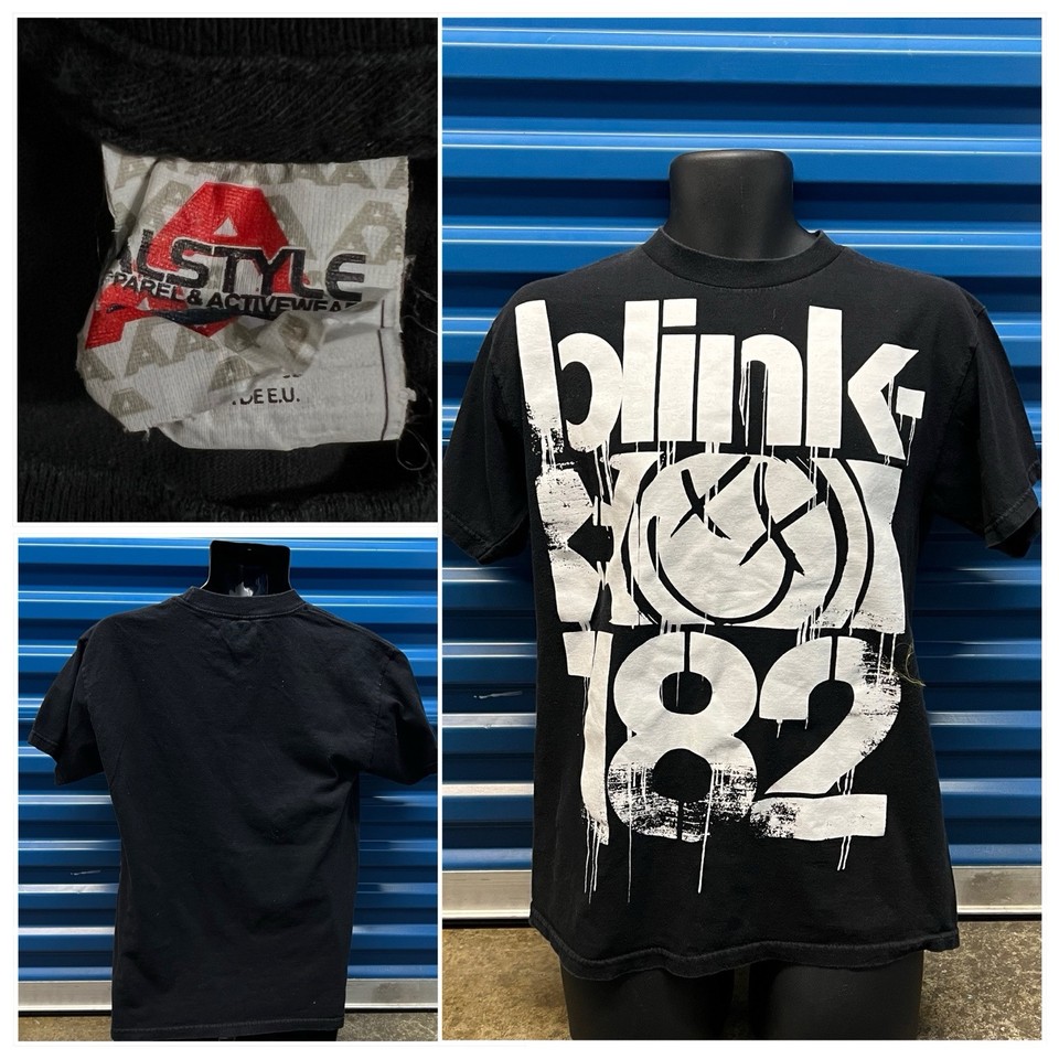 BLINK 182 Alstyle CONCERT T-shirt Sz L Black 2003 Eponymous Rock Travis ...