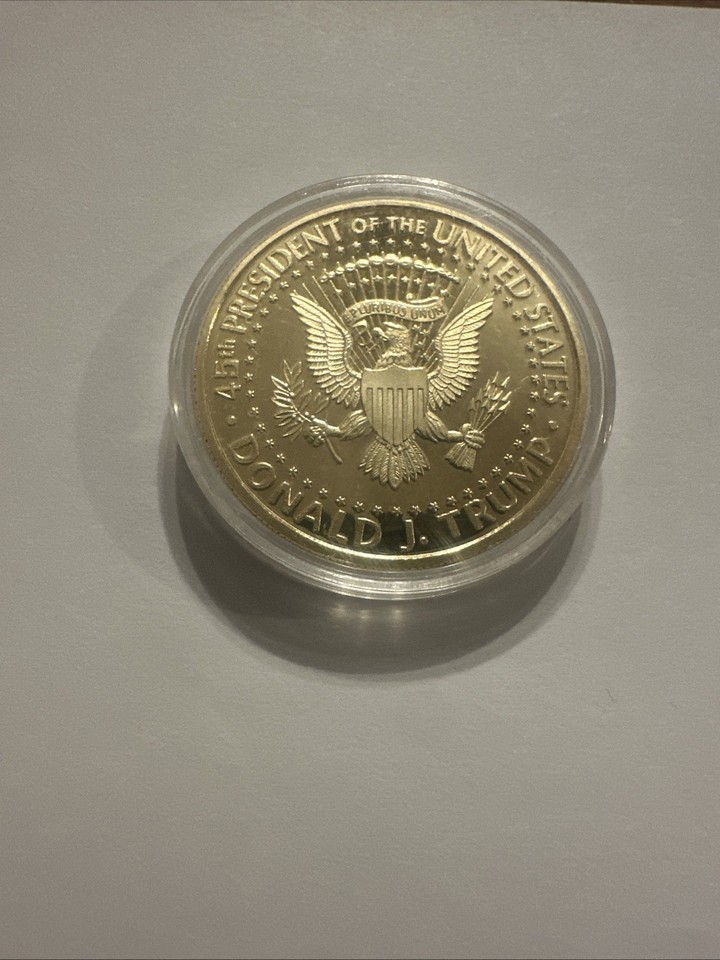 2018 President Donald Trump Gold Plated EAGLE Commemorative Coin | eBay