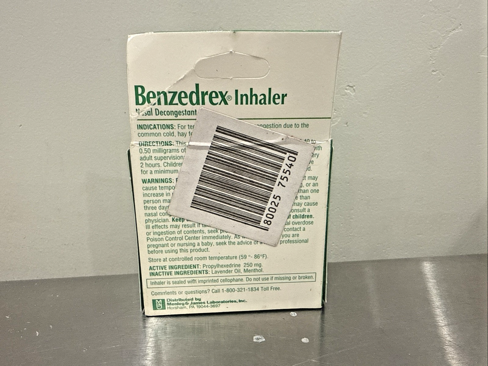 RARE NOS Vintage Benzedrex Nasal Decongestant Inhaler Sealed Box | eBay