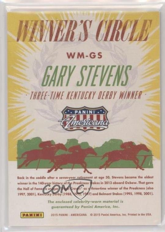 2015 Panini Americana Winner's Circle Materials /201 Gary Stevens #WM ...
