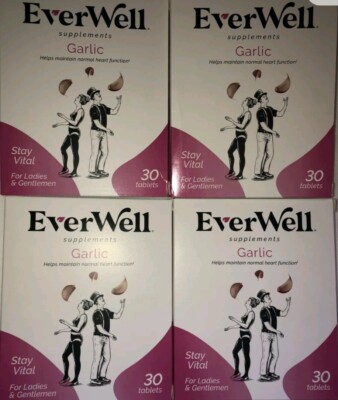 EverWell supplements. Garlic 4 x boxes - 120 tablets in total free post ...