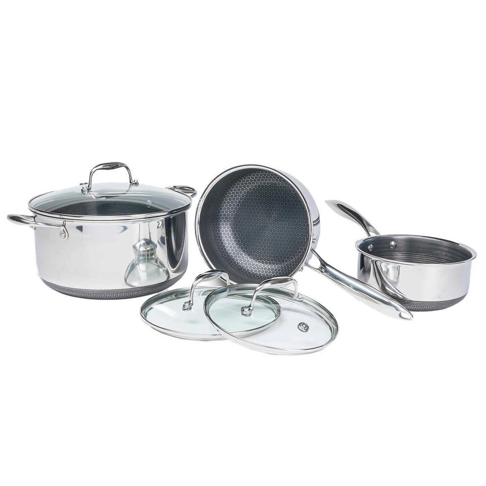 HEXCLAD POTS AND PANS HEX CLAD COOKWARE HYBRID COOKING INDUCTION 6 ...