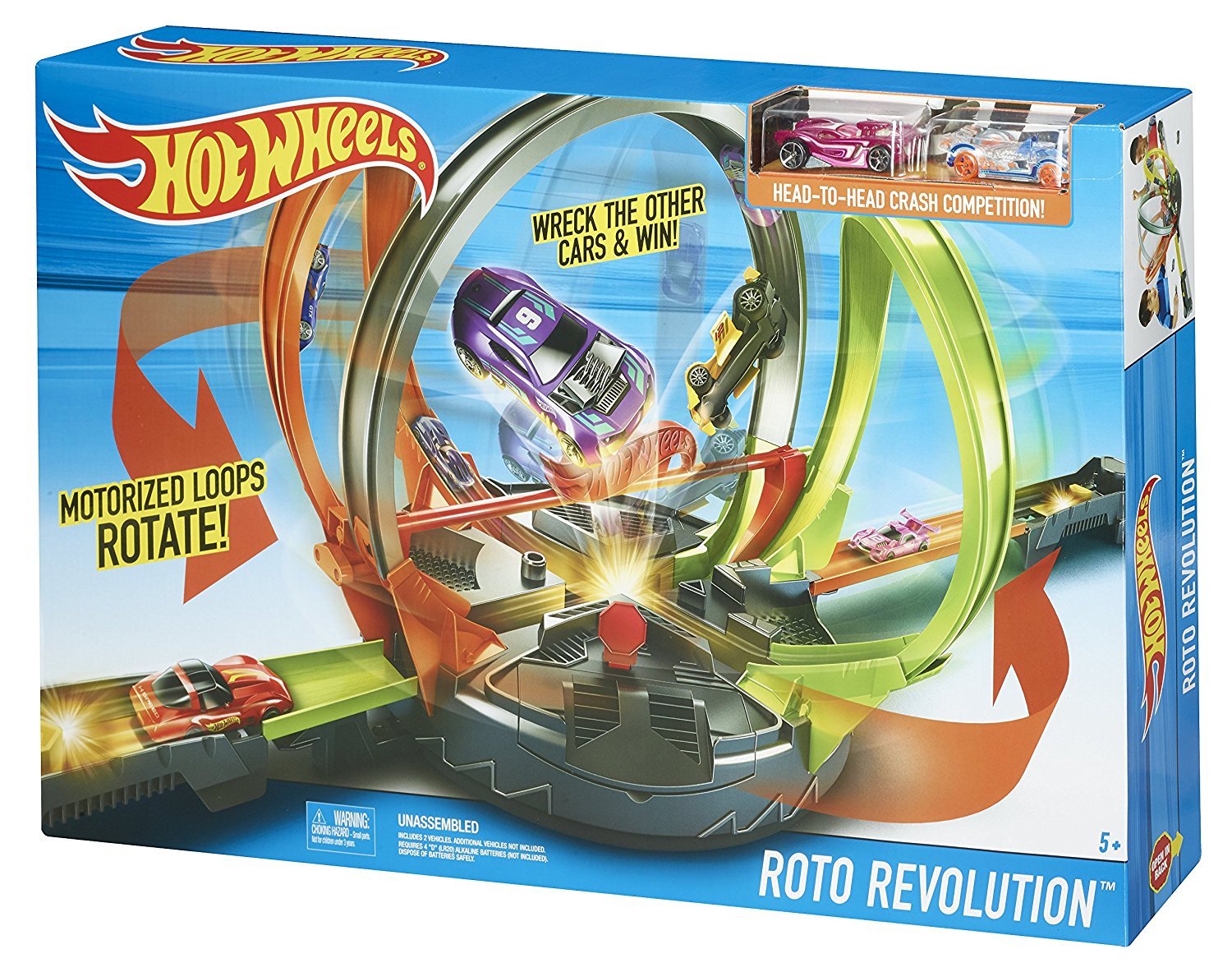 NRFB VHTF Hot Wheels Roto Revolution Motorized Loops Rotate Track Set ...