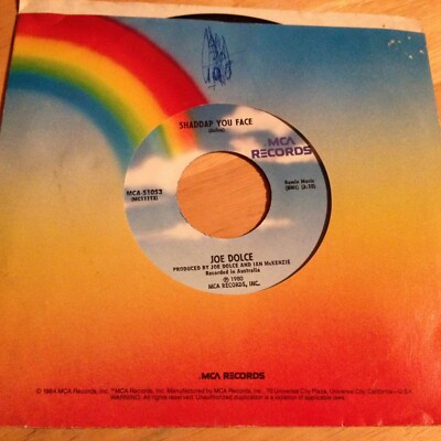 Joe Dolce 45 Shaddap You Face / Ain't In No Hurry | eBay