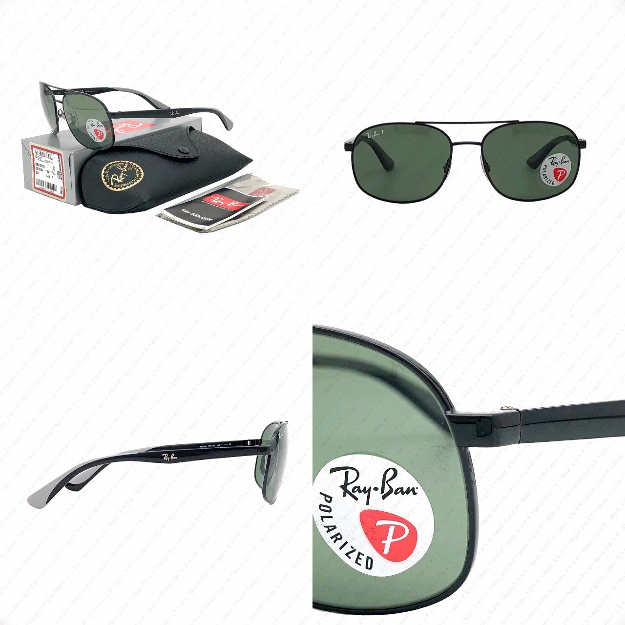 Ray-Ban RB3593 002/9A 58mm Medium Polarized Sunglasses - Black for sale ...