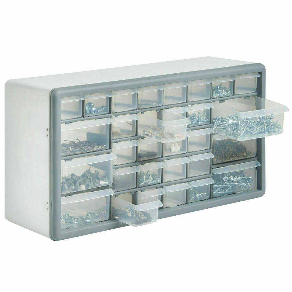 12 / 30 / 44 Multi Drawer Organiser Nail Bolt Screw Craft Storage ...